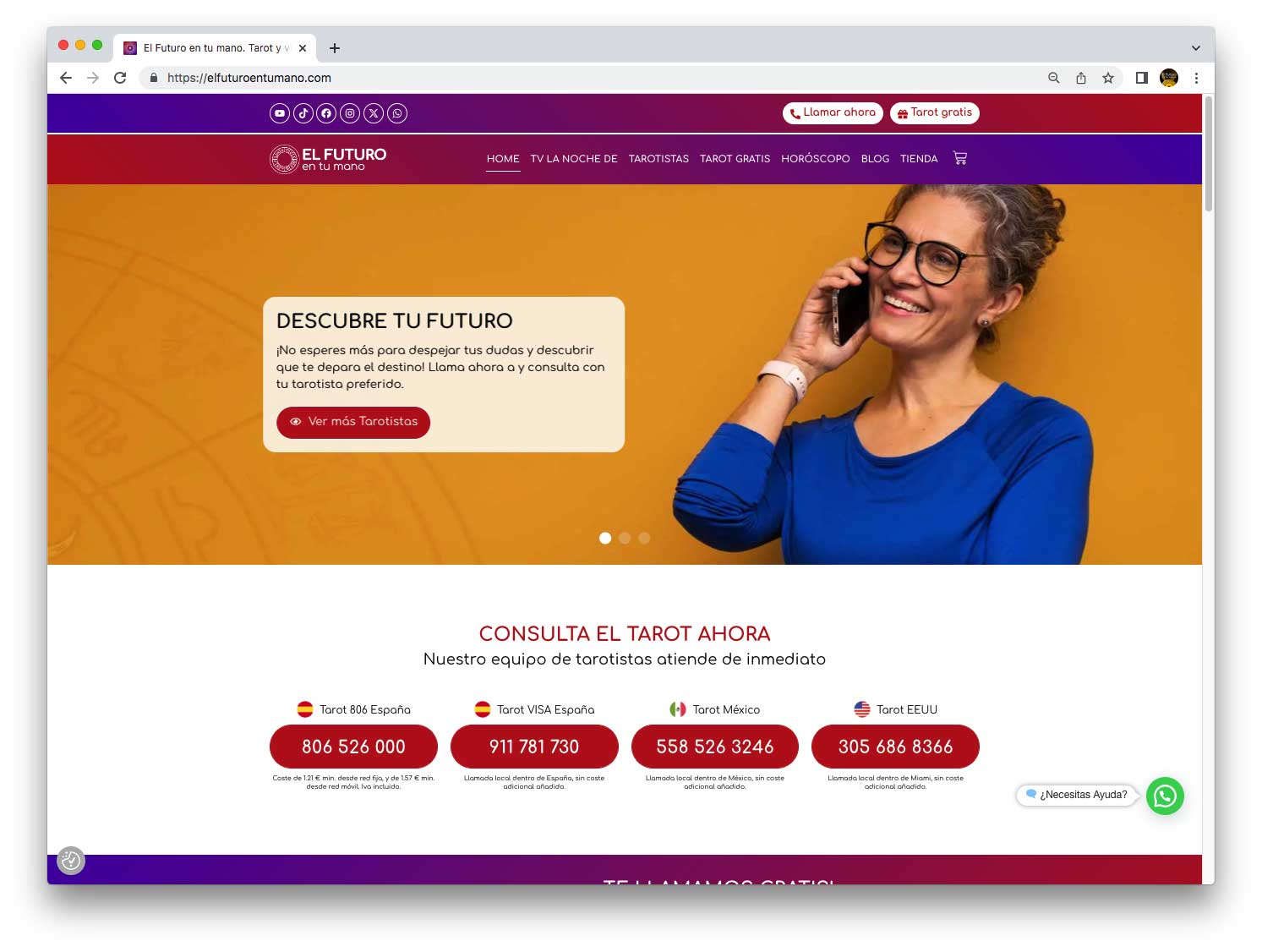El Futuro en tu Mano. Tarotistas, Videntes y Médiums profesionales
